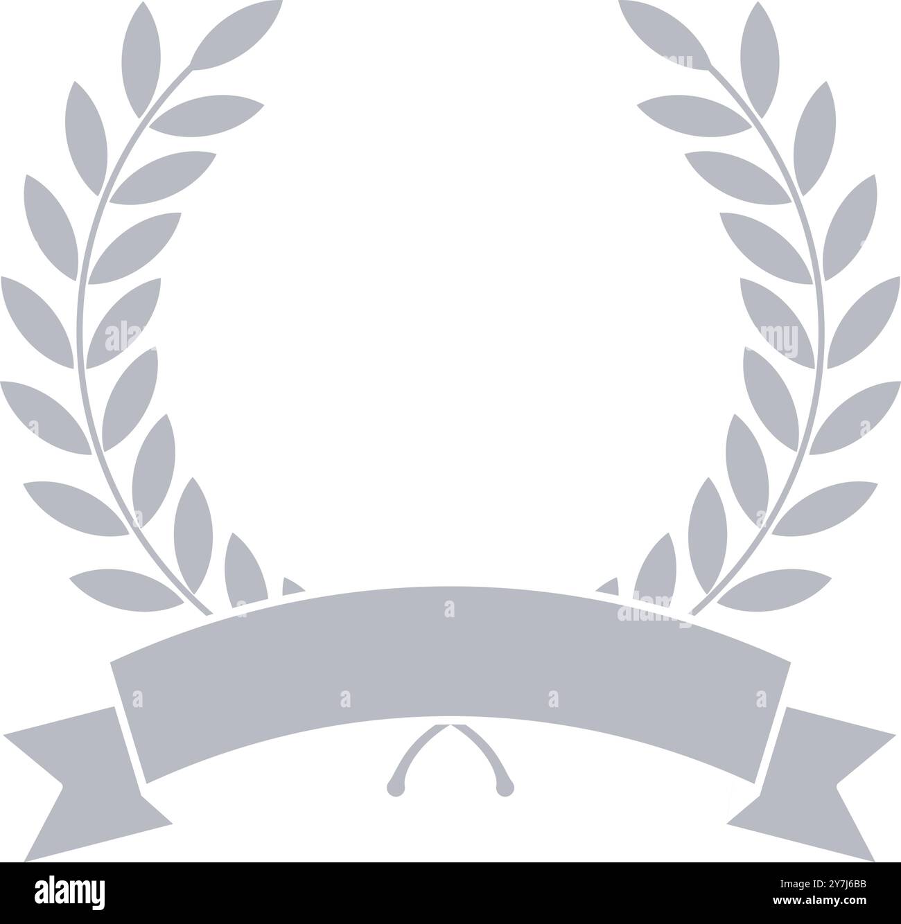 Silver Laurel Leaves and ribbon, Silver circular laurel foliate, Laurel ...