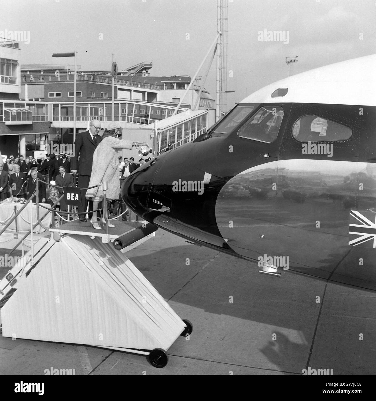 AVIATION TRIDENT CRISTENING CEREMONY AT LONDON AIRPORT ; 29 FEBRUARY ...