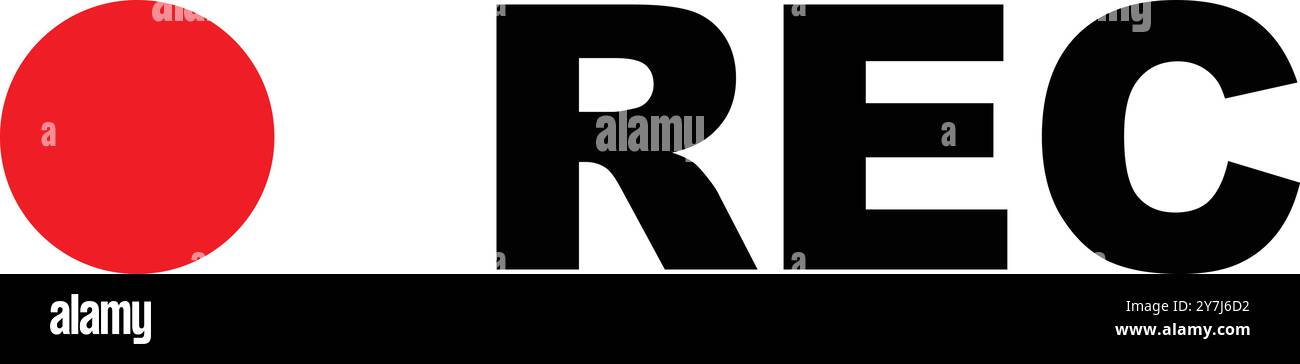 Recording icon, Recording with Red dot, video recording symbol, rec Red ...