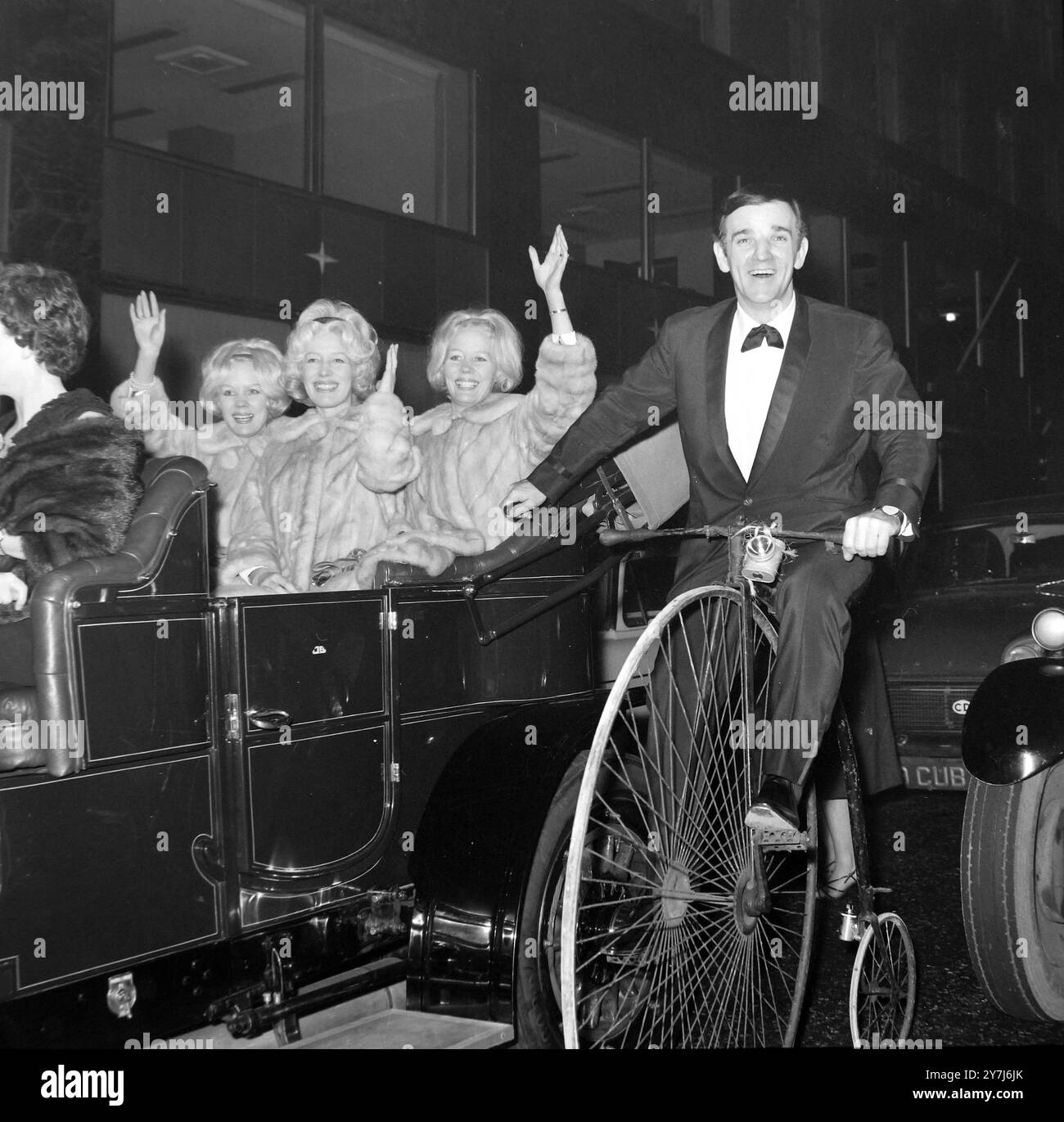 27 FEBRUARY 1964 DISC JOCKEY, ALAN FREEMAN, RIDING A PENNY FARTHING ...
