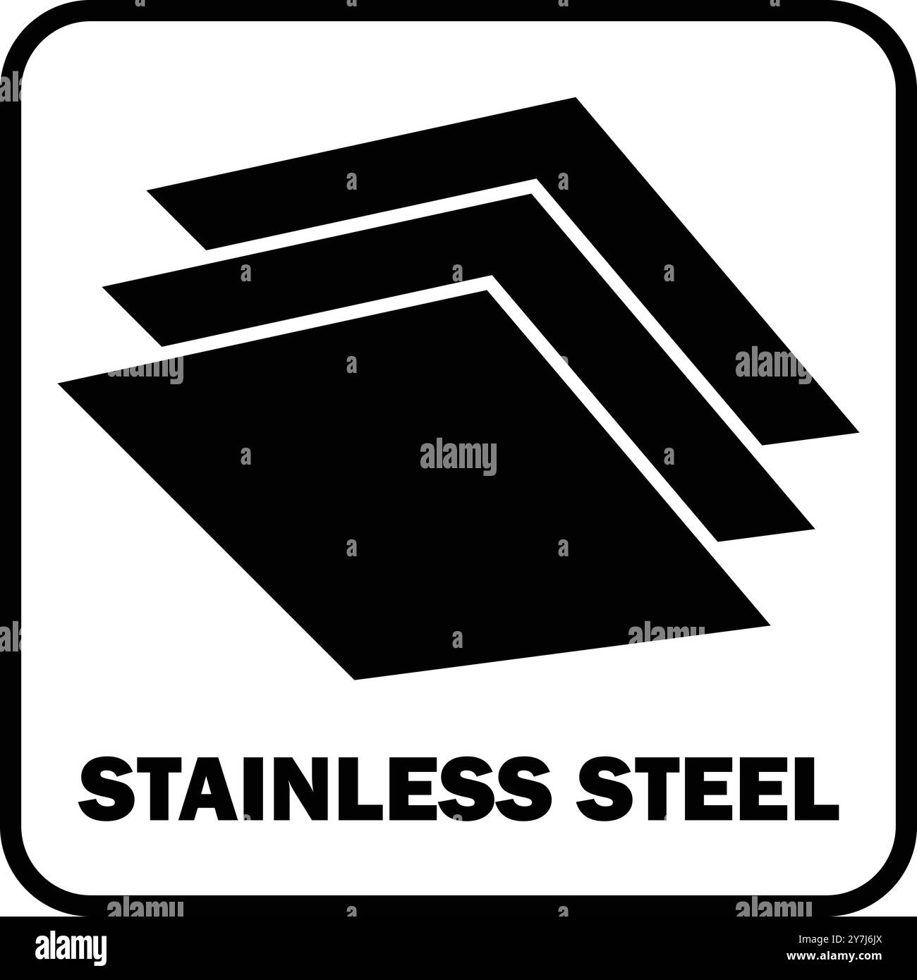 Stainless Steel Label, packaging label, shiny steel icon Stock Vector ...