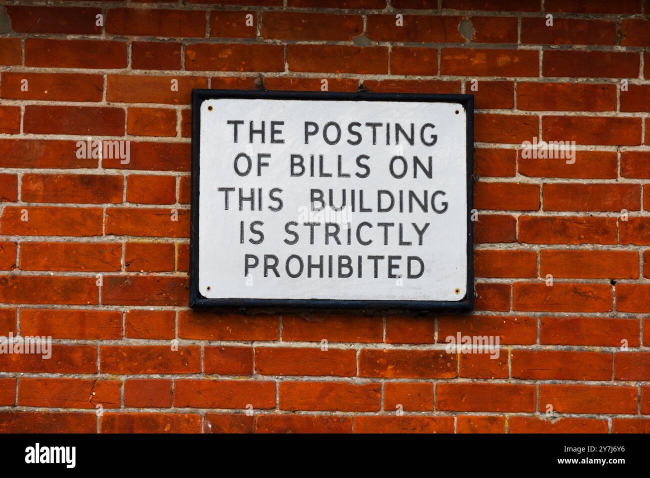 Prohibition on bill posting on the brick walls of the Public water ...