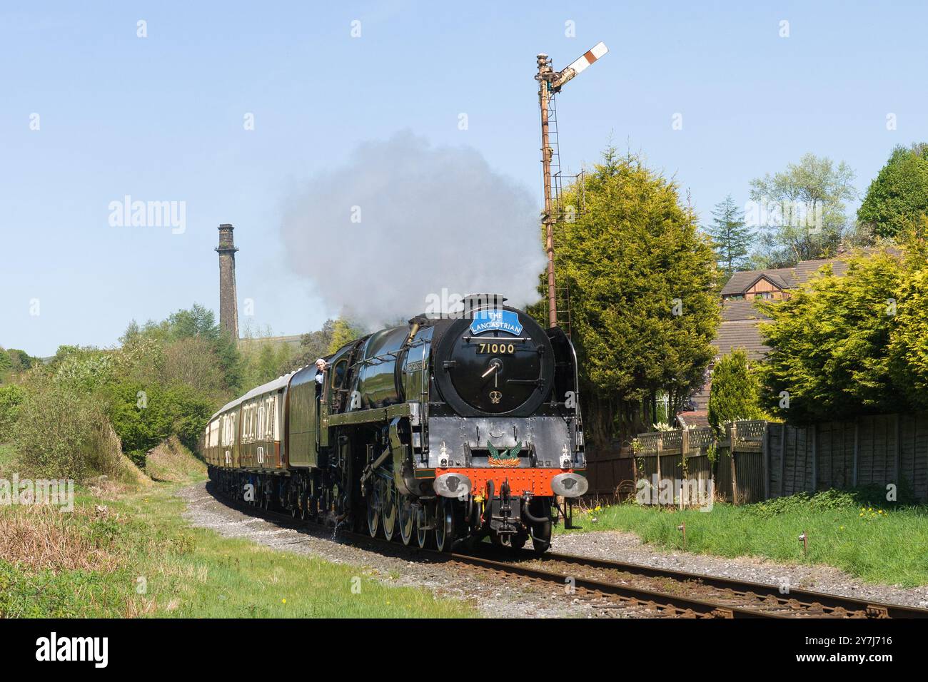 Duke of Gloucester, 71000, with a passenger train of the East Lancs ...