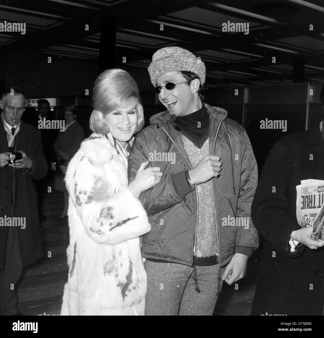 DUSTY SPRINGFIELD AT LONDON AIRPORT WITH PROFESSIONAL DANCER PEPPI ; 21 ...