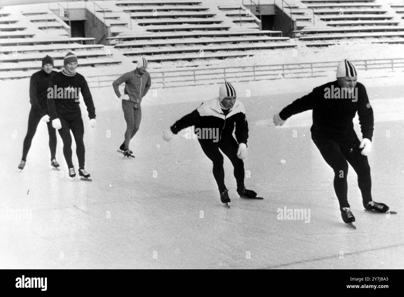 SPEEDSKATERS TRAIN IN HELSINKI, FINLAND - KNUT JOHANNSON, PER WILLY ...