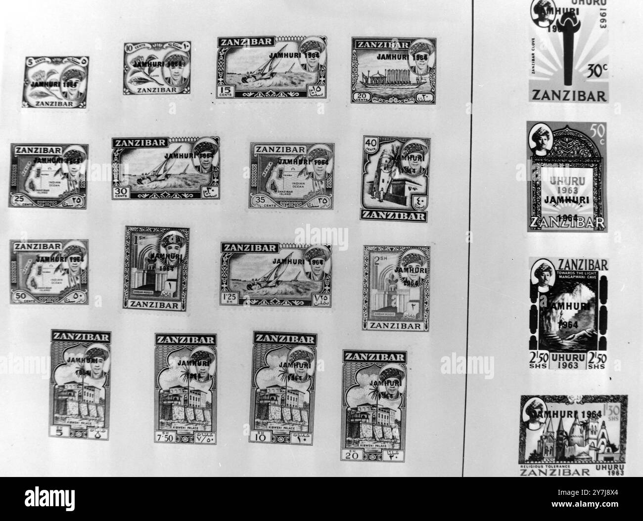 STAMPS CURRENT STAMP ISSUE UHURU COMMEMMORATIVE ISSUE IN ZANZIBAR ; 20 ...