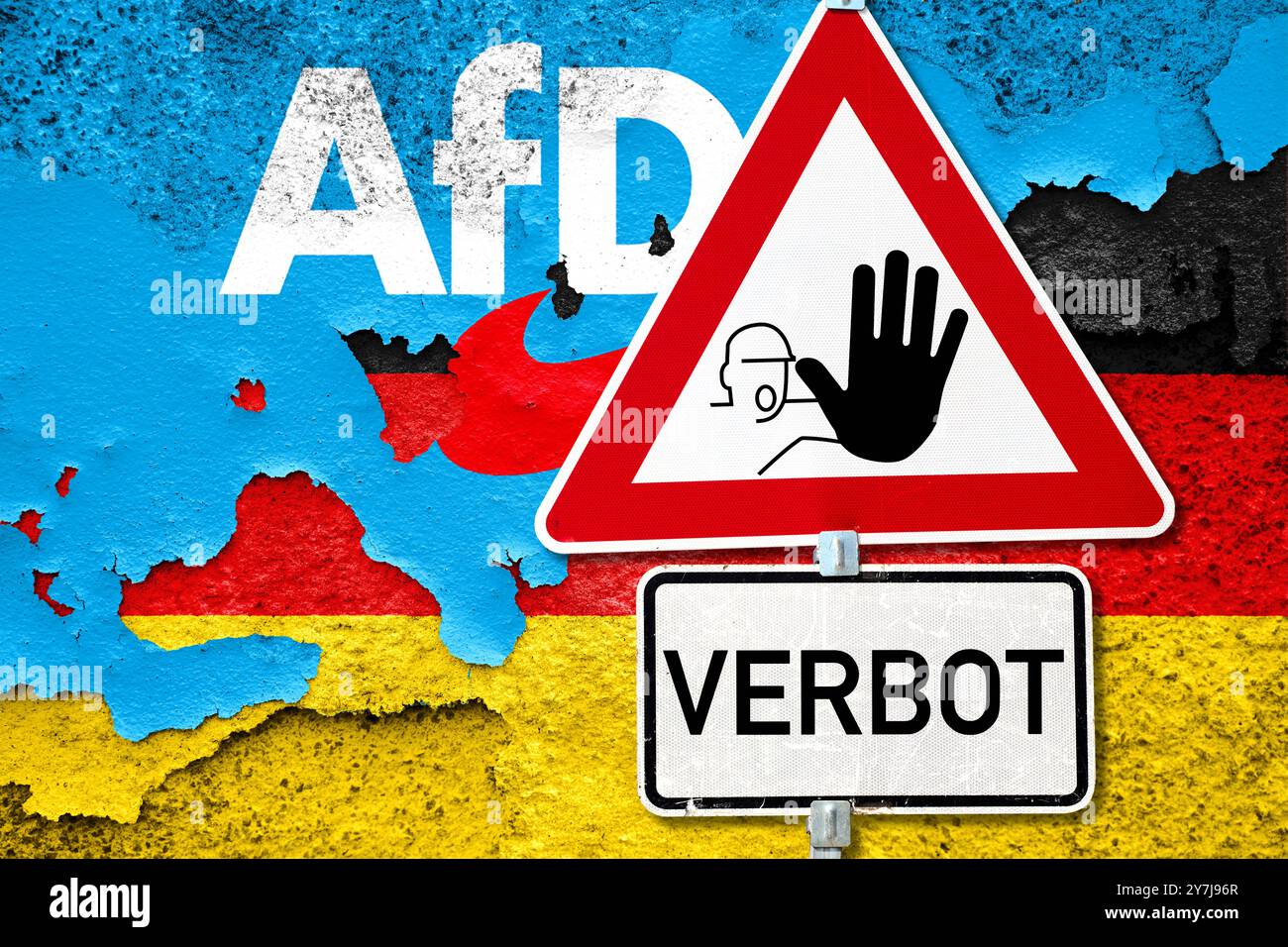 September 30, 2024: A warning sign with the inscription: Ban, stands in ...