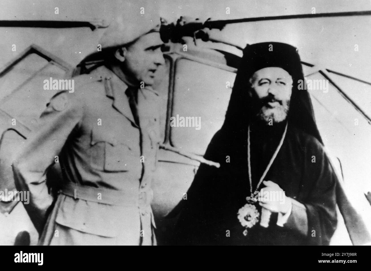 ARCHBISHOP MAKARIOS WITH GENERAL GYANI IN NICOSIA, CYPRUS ; 20 FEBRUARY ...
