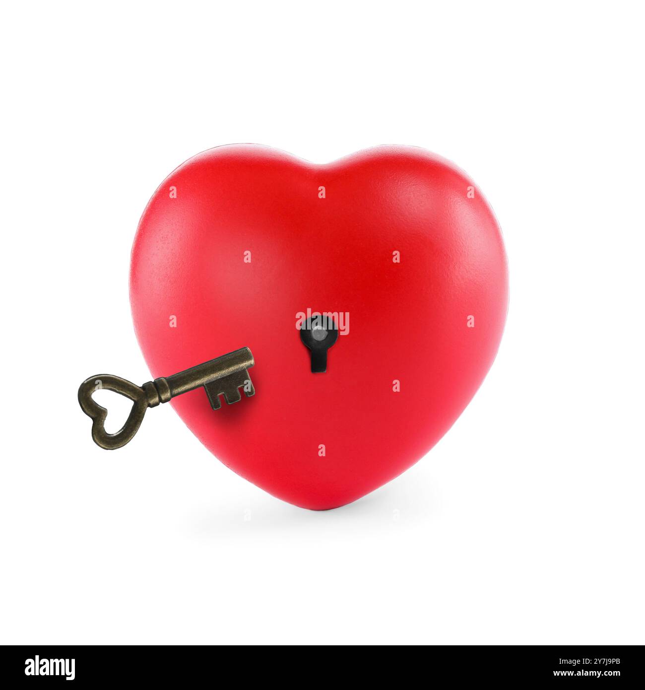 Heart with keyhole and key on white background Stock Photo - Alamy