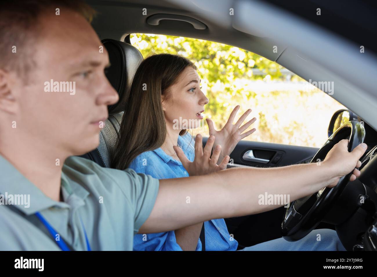 Driving lesson scared hi-res stock photography and images - Alamy