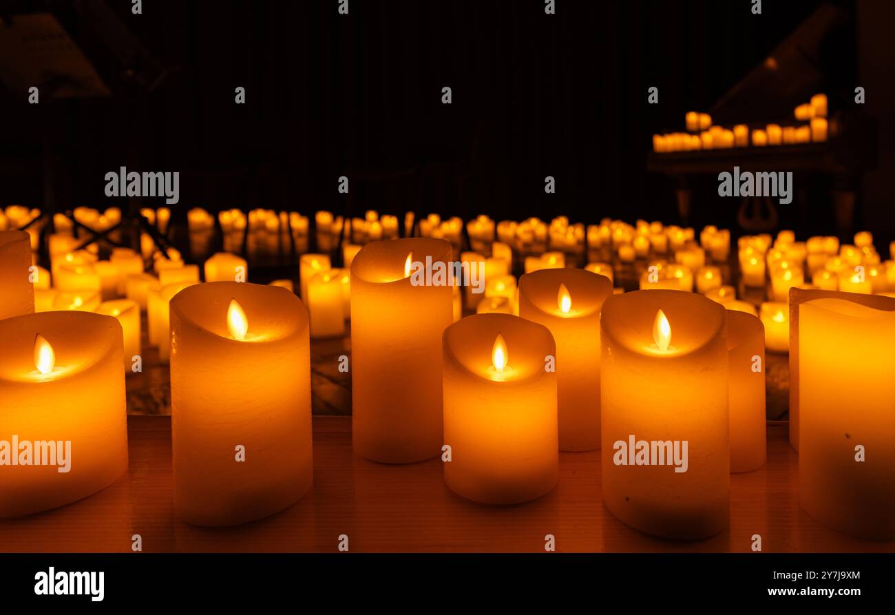 candles on the concert stage background for design purpose Stock Photo ...