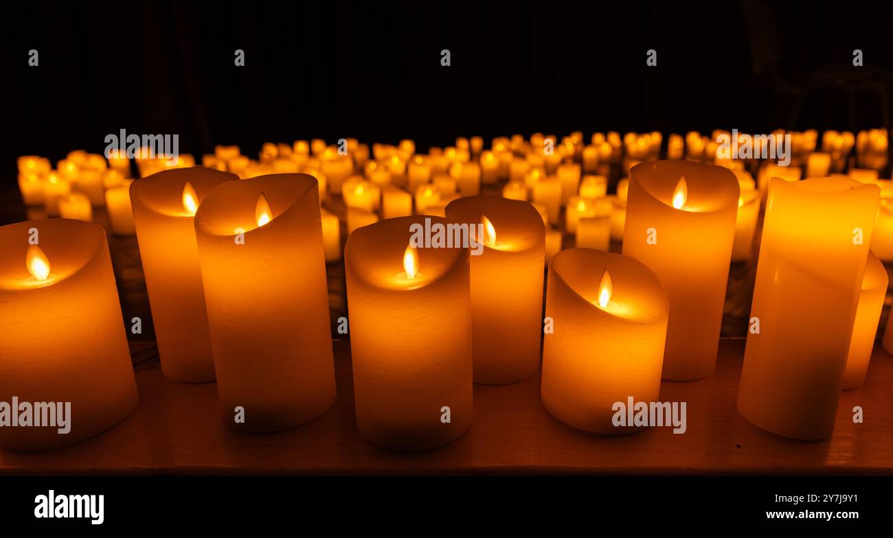 candles on the concert stage background for design purpose Stock Photo ...