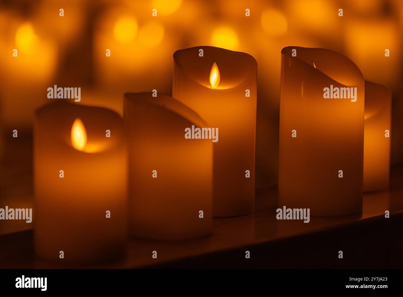 candles on the concert stage background for design purpose Stock Photo ...
