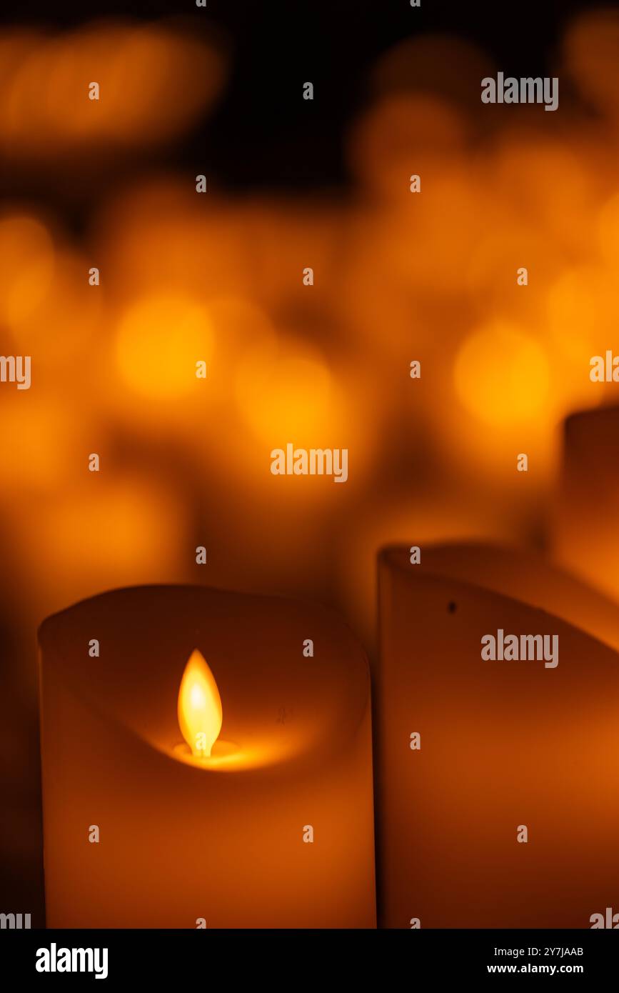 candles on the concert stage background for design purpose Stock Photo ...