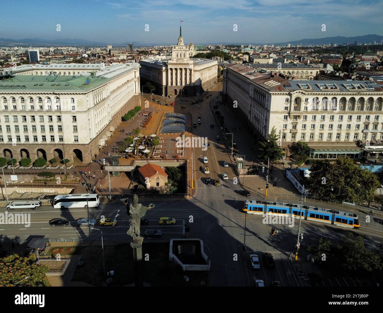 Aerial view over the downtown of capital of Bulgaria - Sofia Stock ...