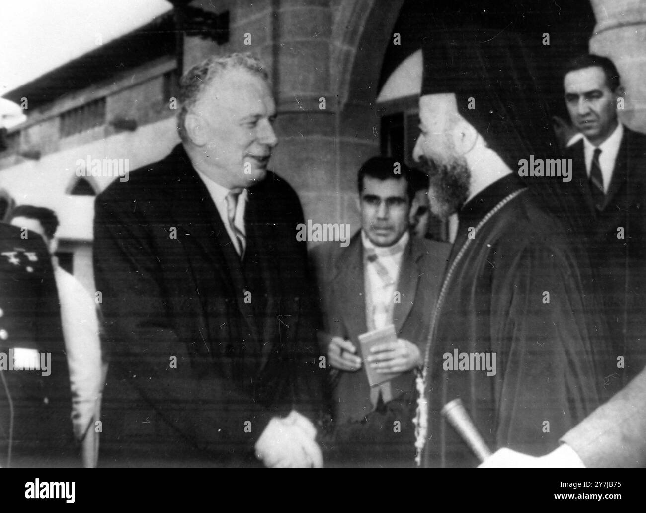 GEORGE BALL WITH ARCHBISHOP MAKARIOS IN NICOSIA, CYPRUS / ; 12 FEBRUARY ...