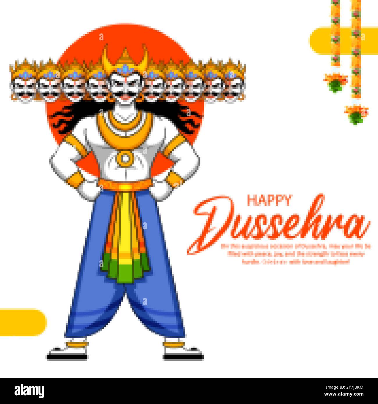 illustration of Ravana with ten heads for Navratri festival of India ...