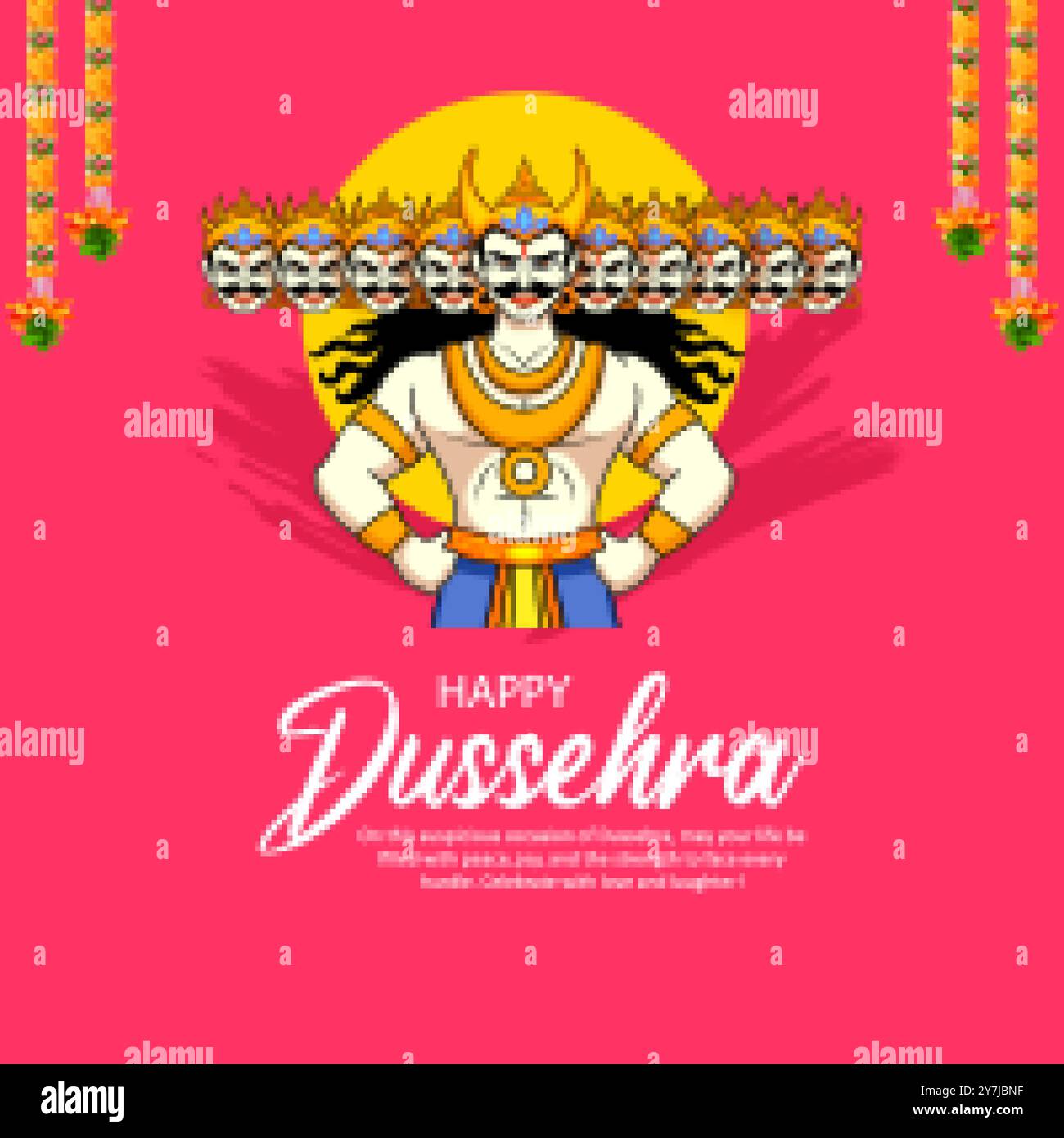 illustration of Ravana with ten heads for Navratri festival of India ...