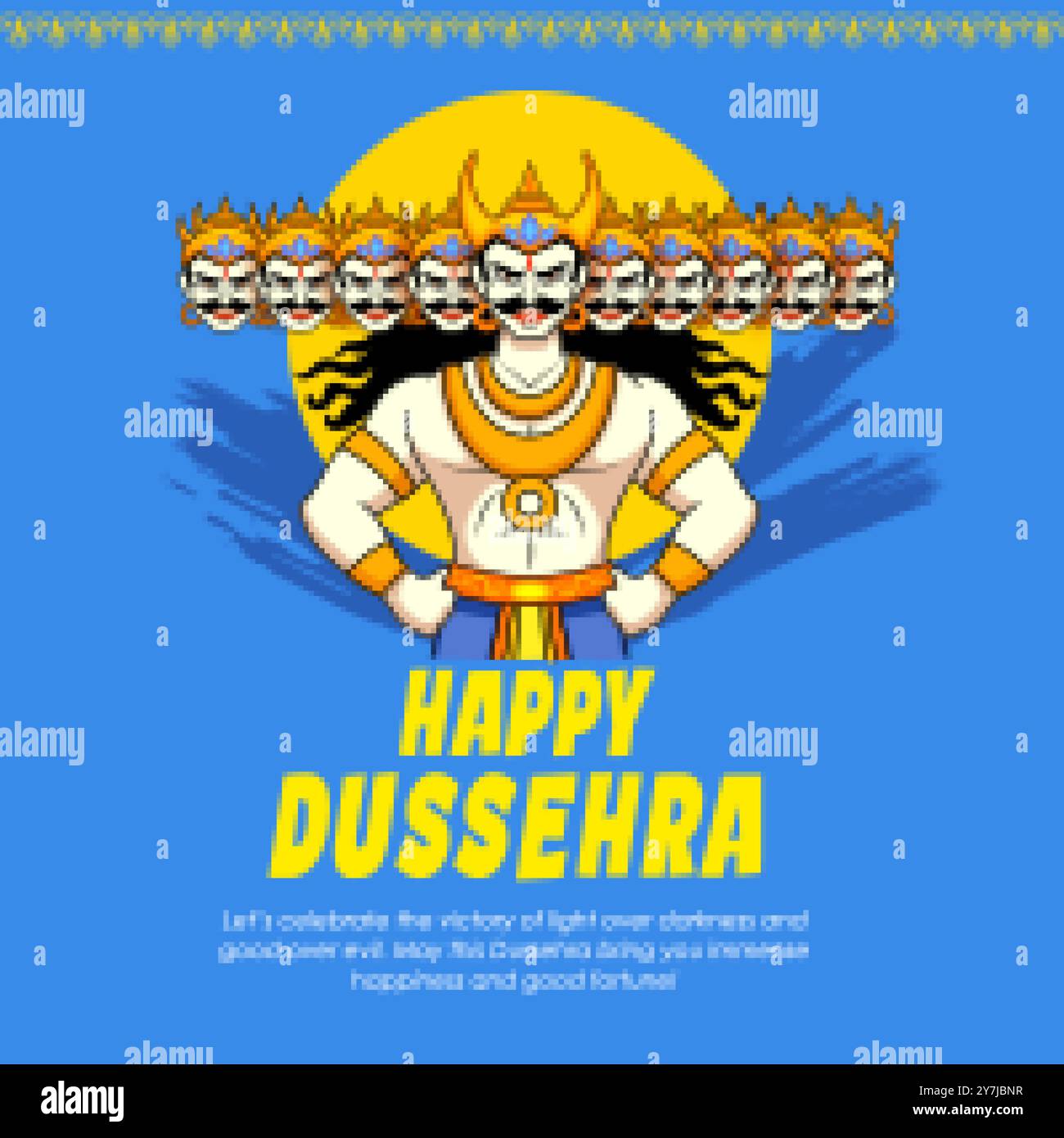 illustration of Ravana with ten heads for Navratri festival of India ...
