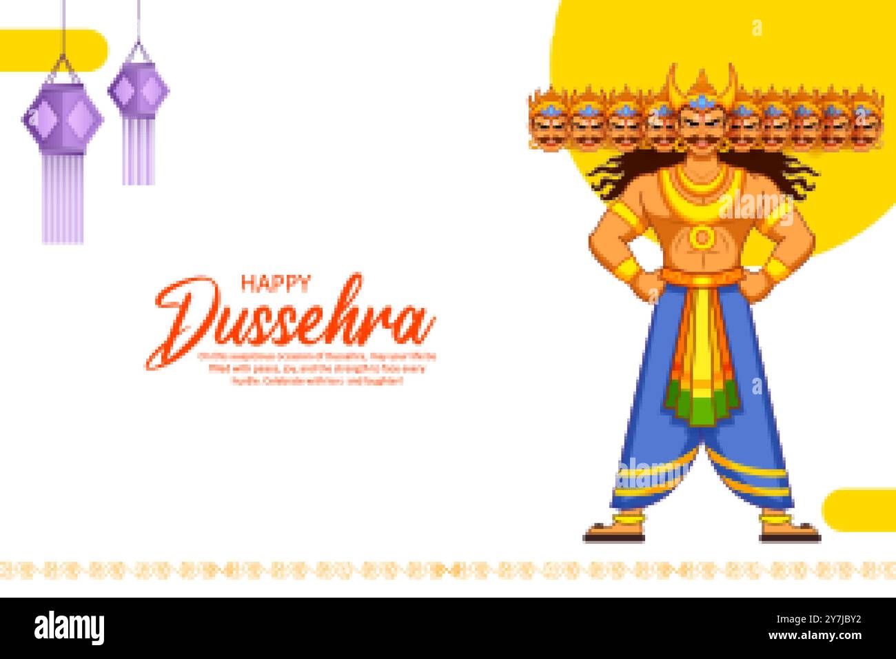 illustration of Ravana with ten heads for Navratri festival of India ...