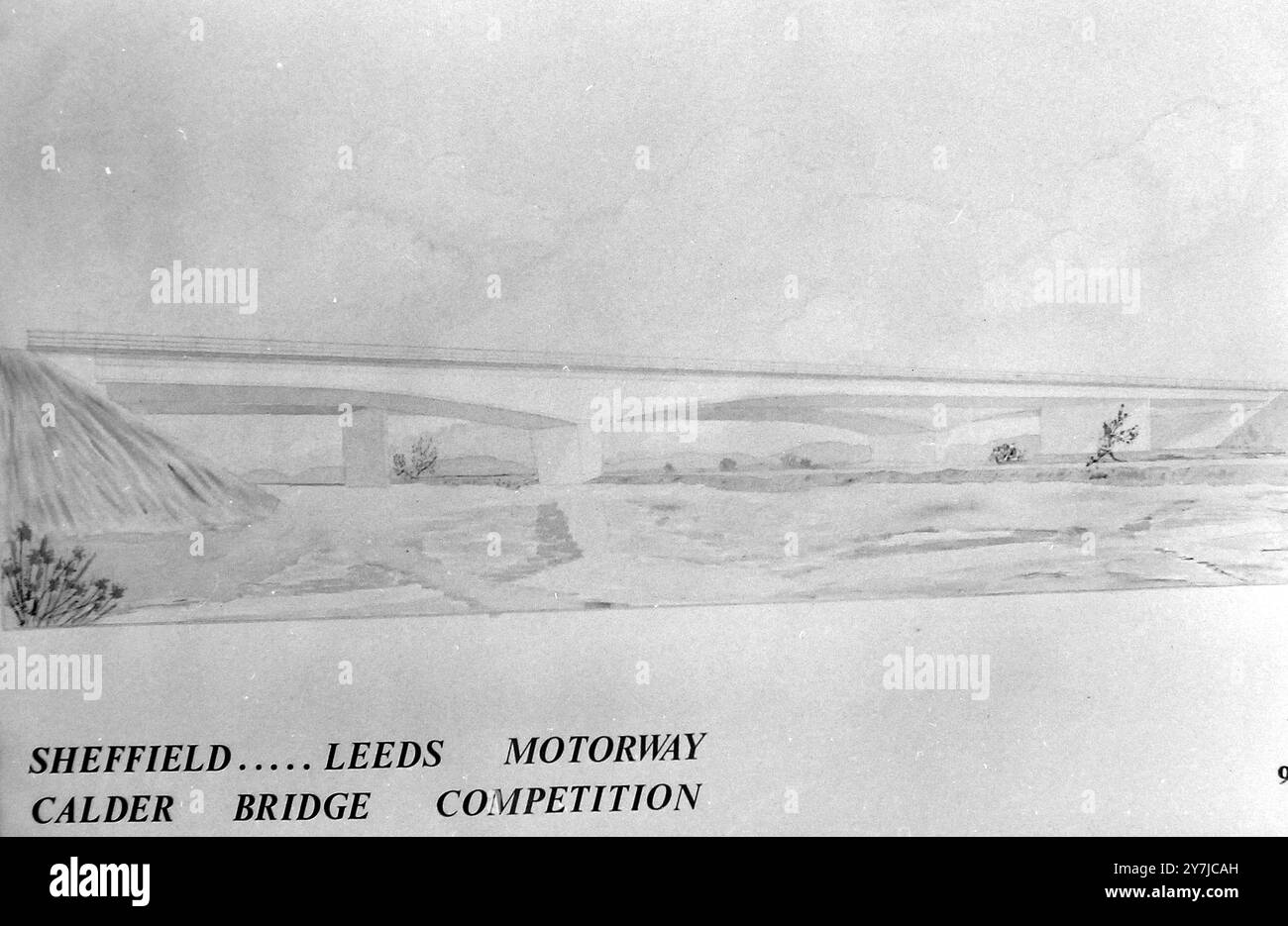 THE SKETCH DESIGN FOR THE CALDER BRIDGE SHEFFIELD LEEDS MOTORWAY / ; 7 ...