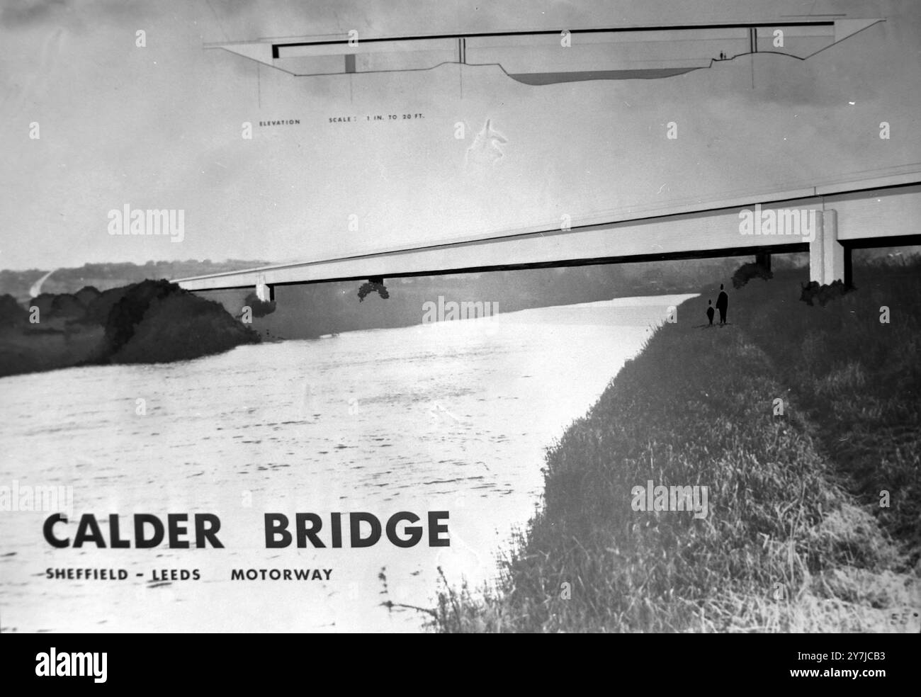 THE SKETCH DESIGN FOR THE CALDER BRIDGE SHEFFIELD LEEDS MOTORWAY ; 7 ...