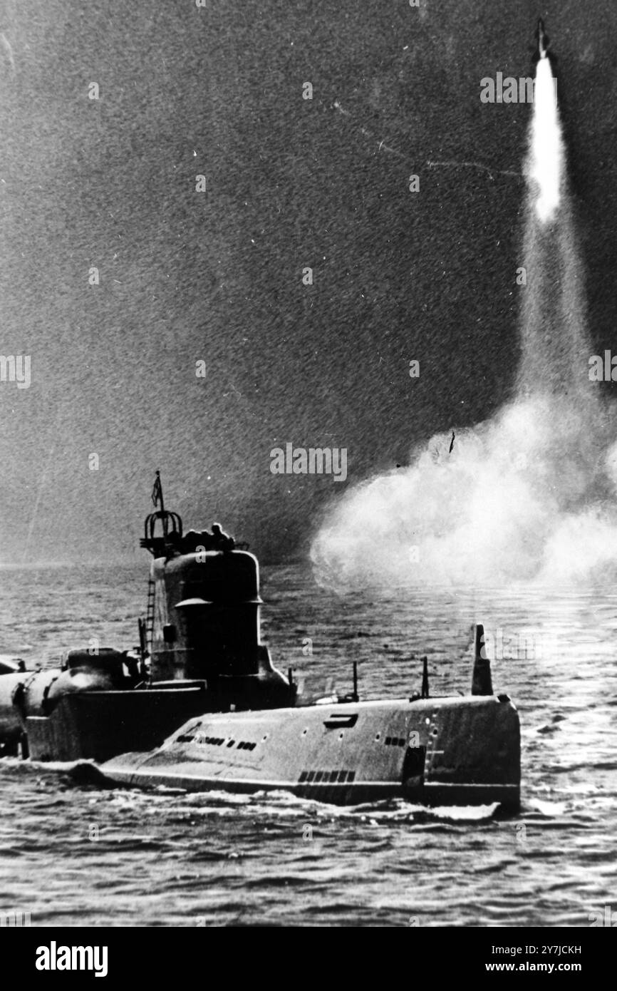 NAVY SOVIET SUBMARINE DURING EXERCISES ; 6 FEBRUARY 1964 Stock Photo ...