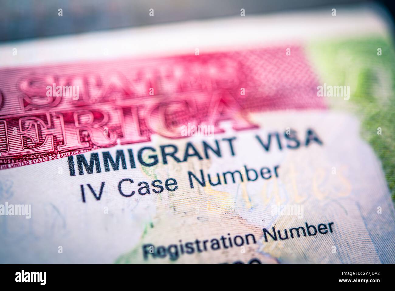 Detailed view of a U.S. immigrant visa showcasing IV case number ...