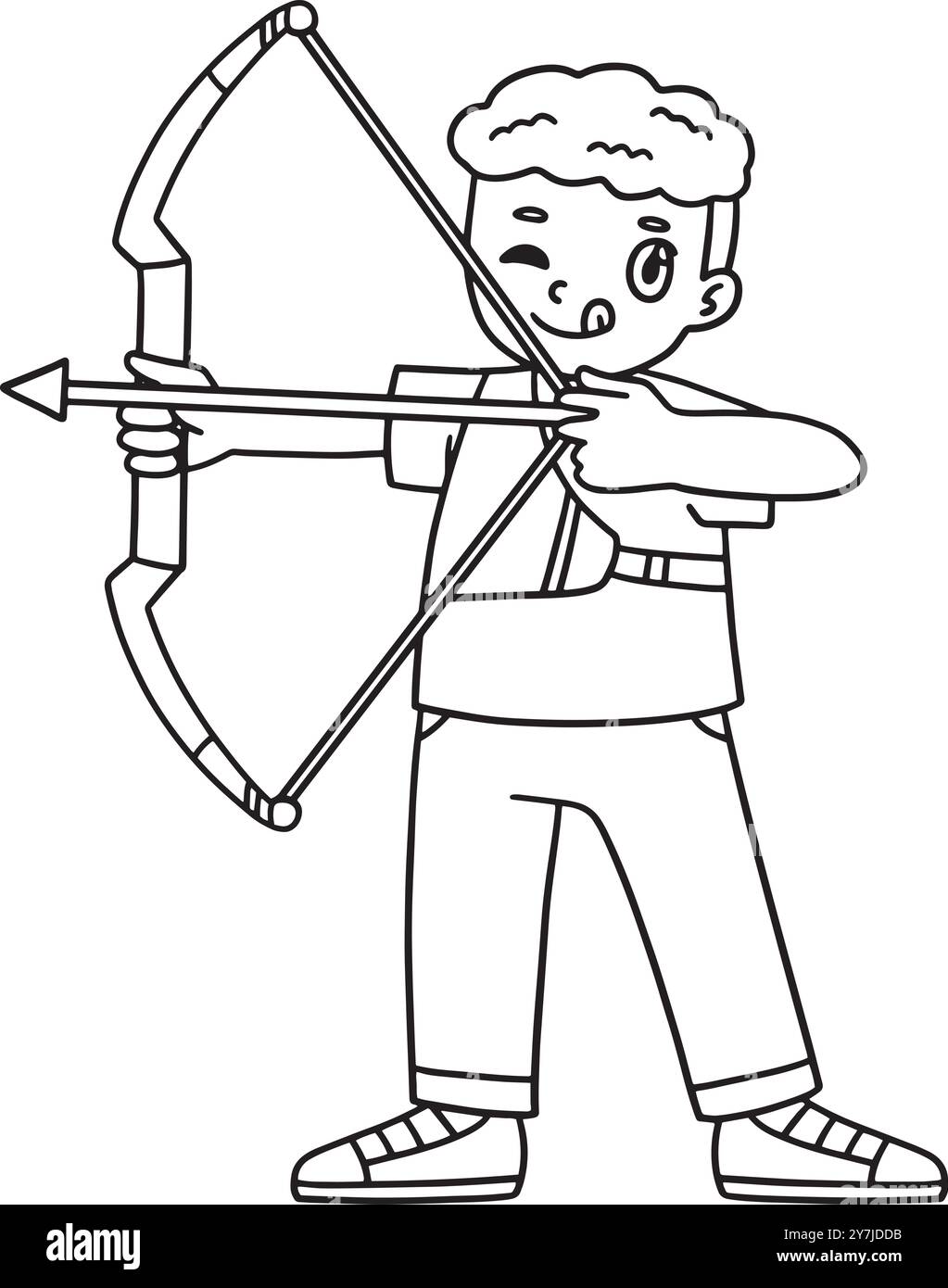 Archery Archer Raising Bow and Arrow Isolated Stock Vector Image & Art ...