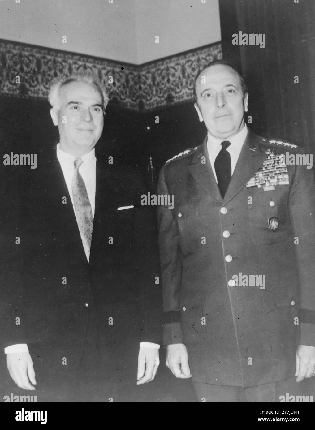 GENERAL LYMAN LEMNITZER WITH JOHN PARASKEVOPOULOS IN ATHENS, GREECE ...