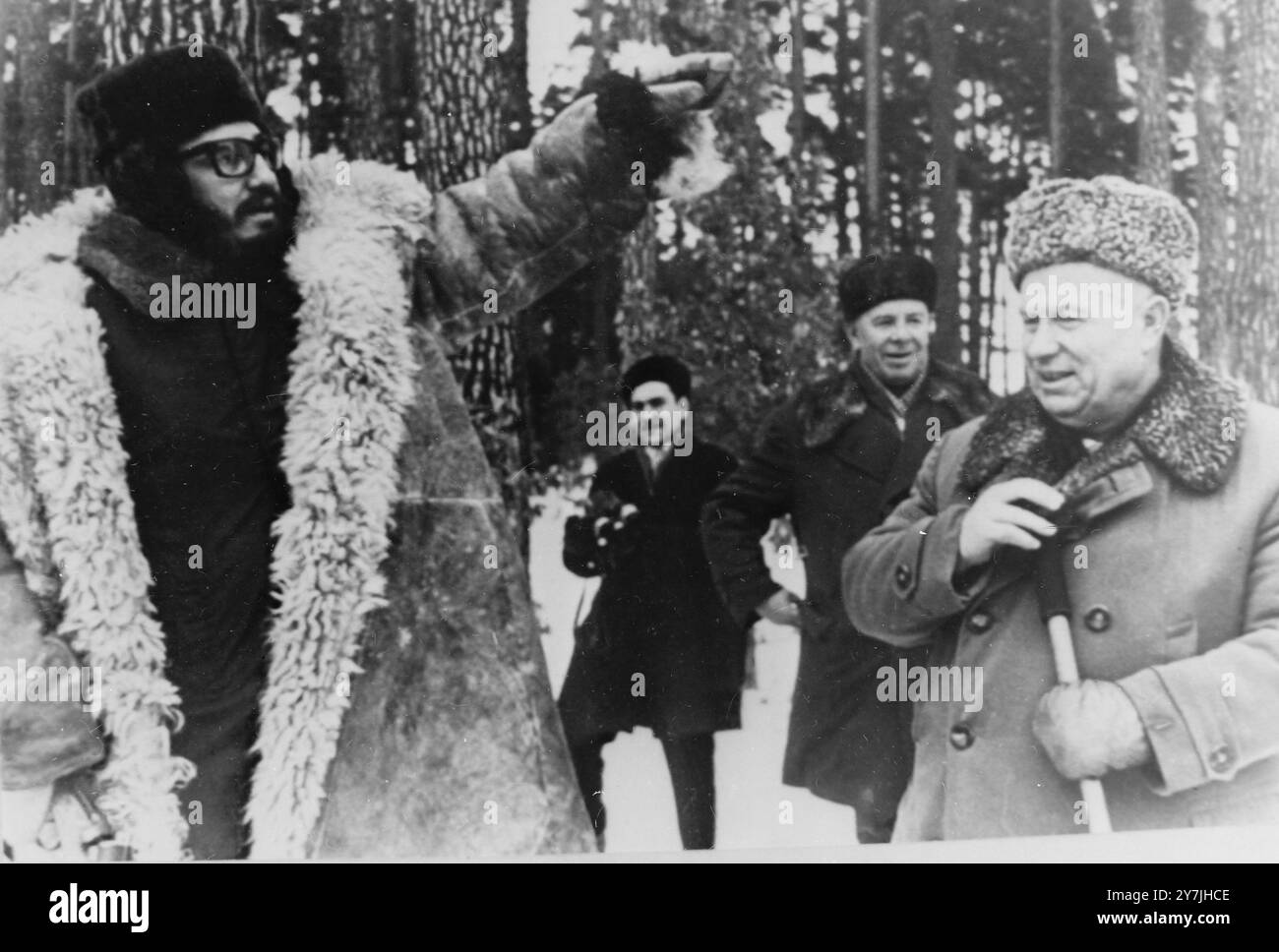 SOVIET PRIME MINISTER NIKITA KHRUSHCHEV WITH CUBAN PREMIER FIDEL CASTRO ...