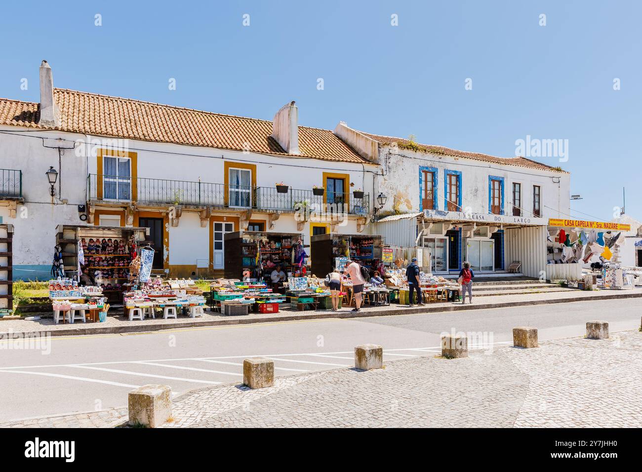 Nazare, Portugal - May 28, 2024: The central square of Nazare Sitio on ...