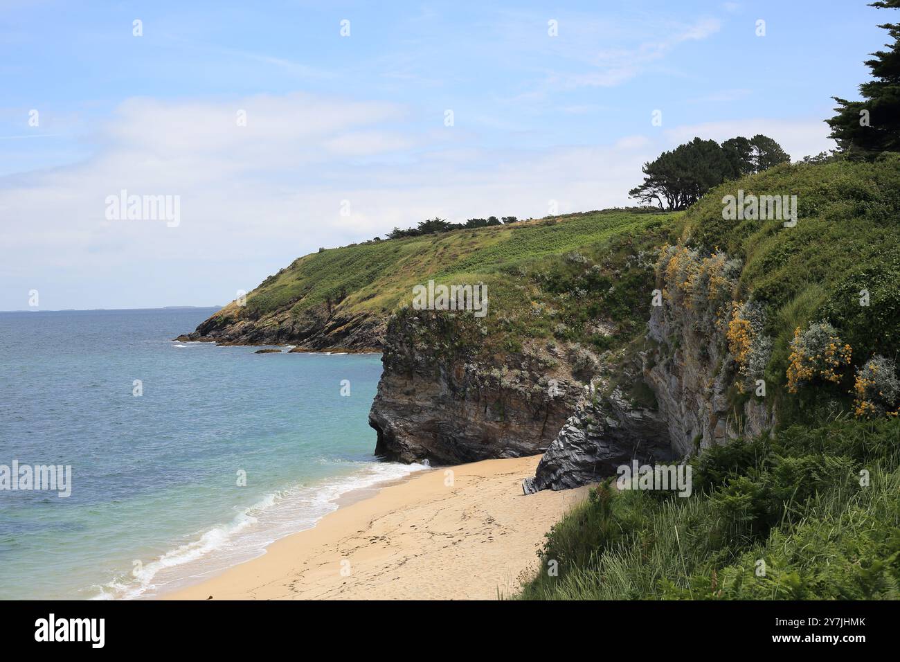 Sandy beach of Bordardoue, Belle Ile en Mer, Brittany, France Stock ...