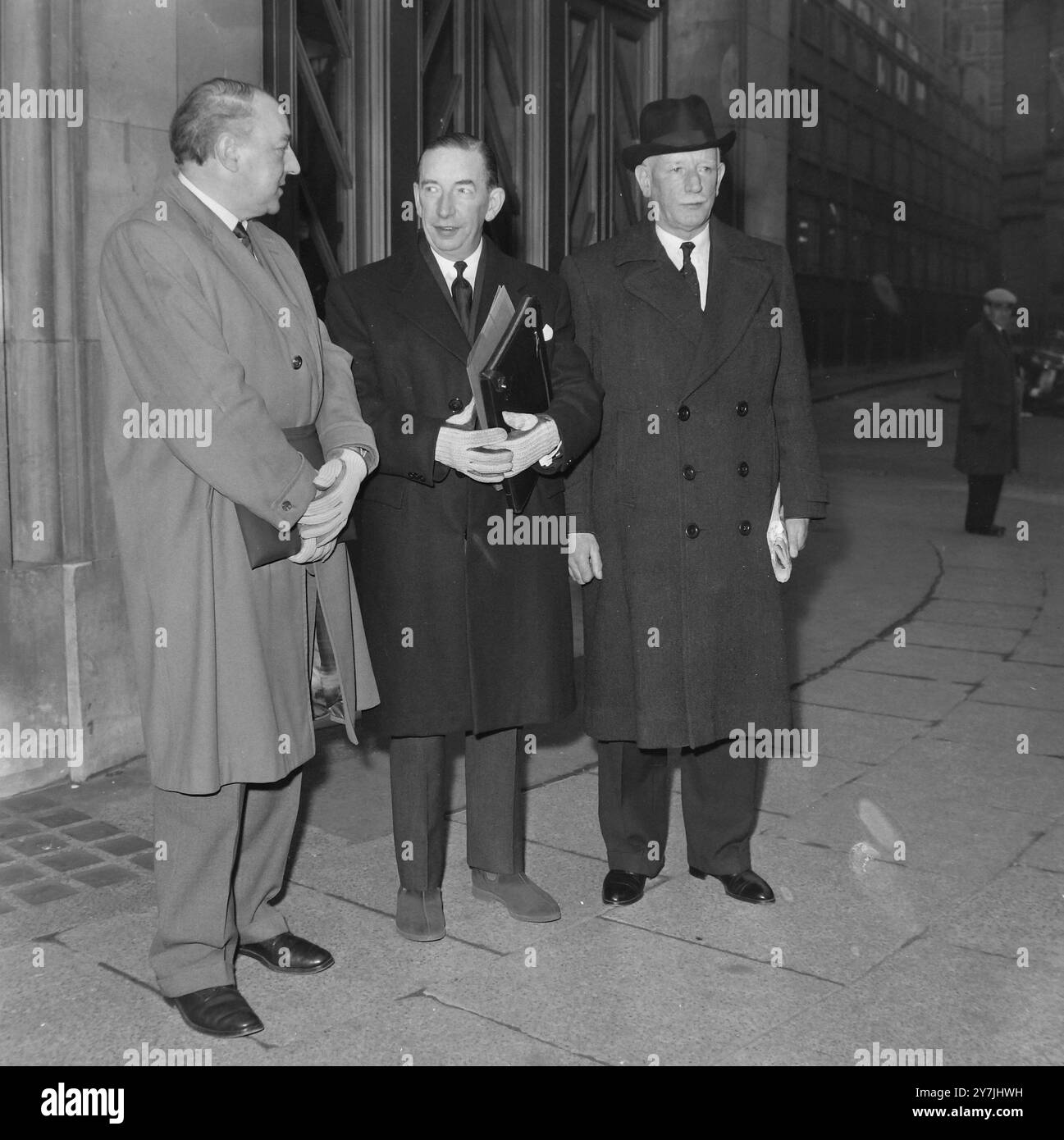 WILLIAM TAYLOR, PETER MELDRUM AND GEORGE SNODGRASS OUTSIDE BBC TV ; 23 ...