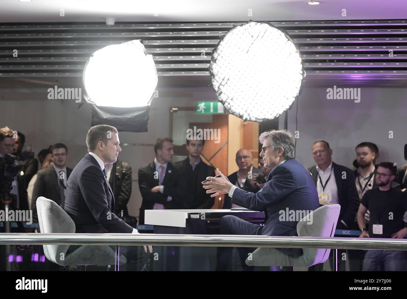 Leadership contender Robert Jenrick (left) during an interview with ...