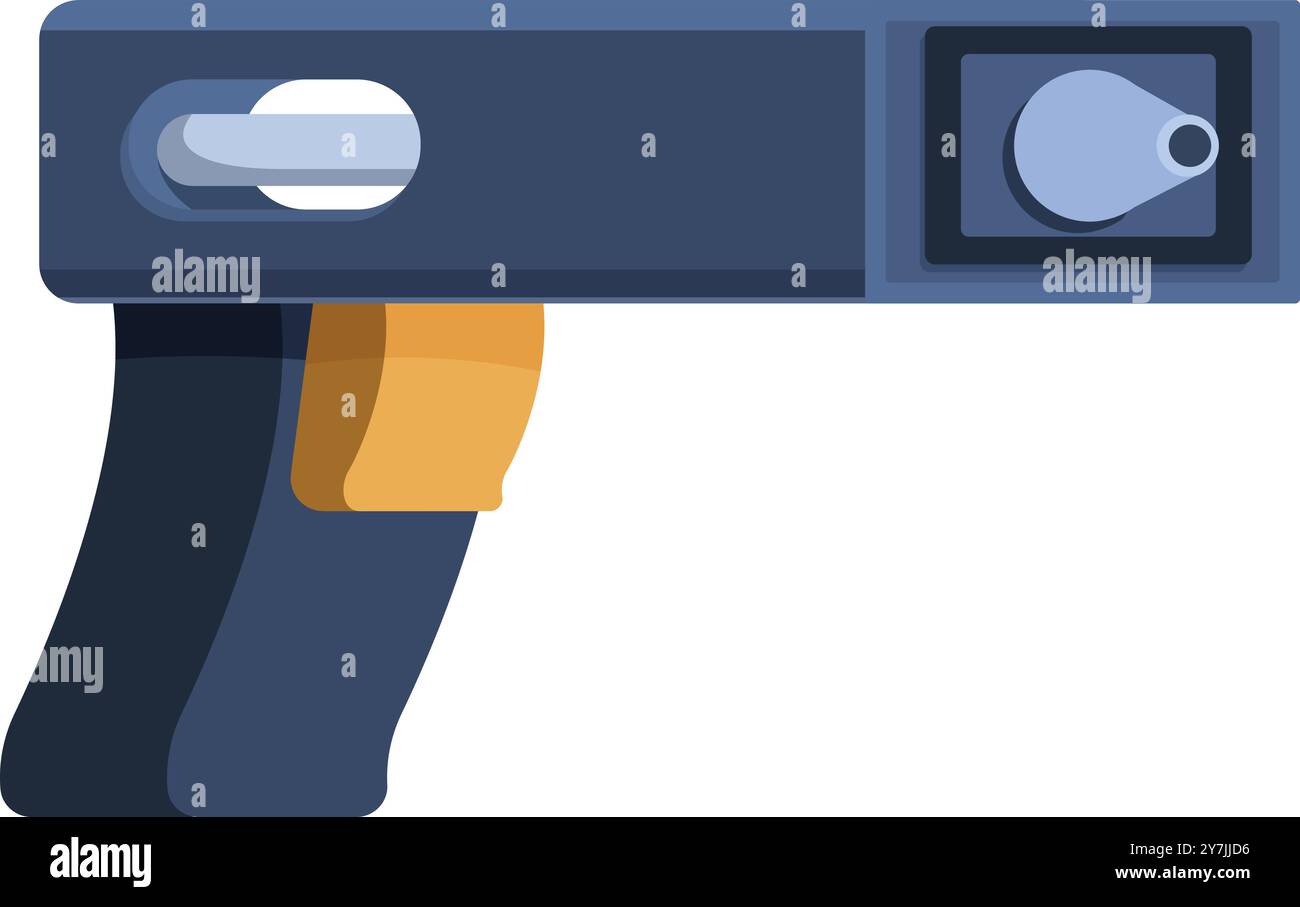 Futuristic weapon with a handle and a barrel, shooting energy beams ...