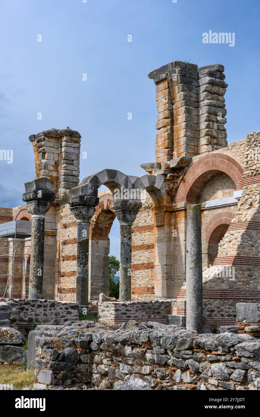 The ruins of Byzantine Basilica B, 5th cen AD, at the ancient city of ...