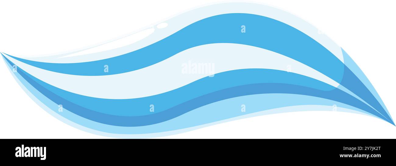 Cartoon style blue water wave is flowing with a swirling motion Stock ...