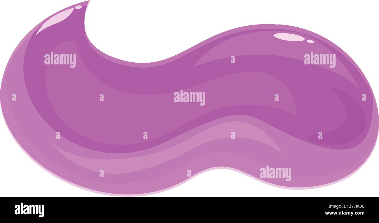 Glossy purple slime is dripping down, creating a wavy shape, isolated ...