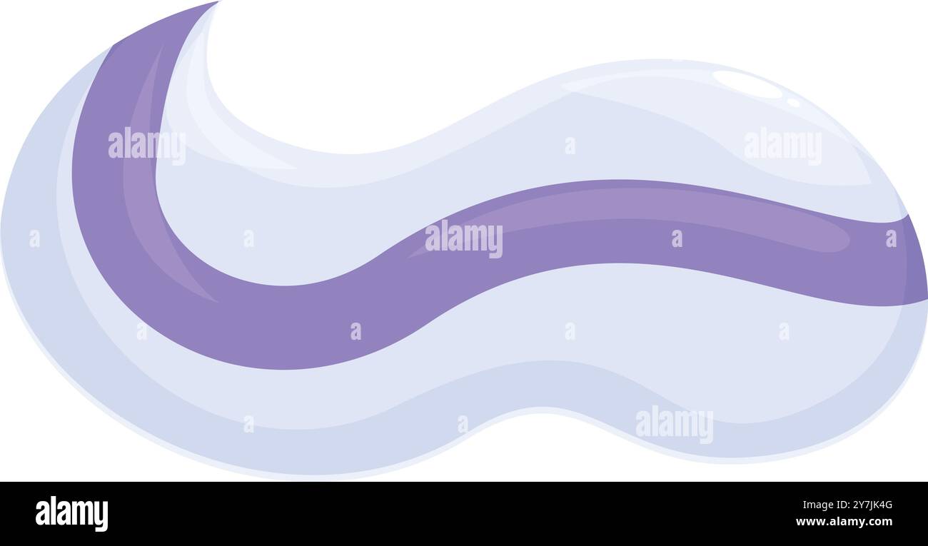 Blue and purple toothpaste swirl is flowing from a tube on a white ...