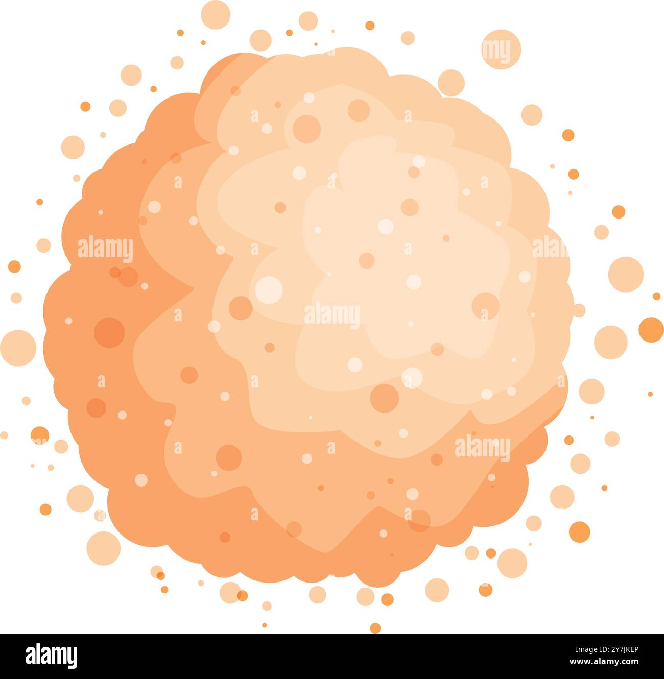 Abstract orange shape with bubbles floating around it Stock Vector ...