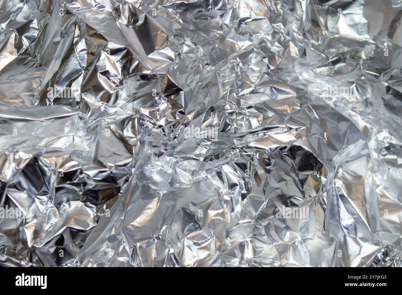 Crumpled aluminum foil texture or background Stock Photo - Alamy
