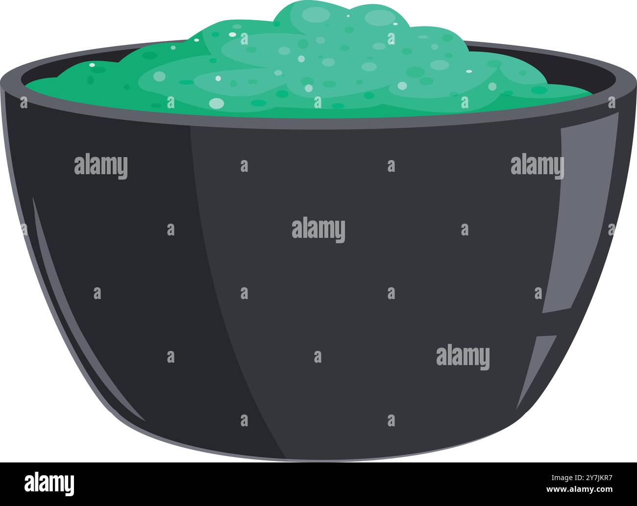 Black bowl overflowing with bubbling green slime Stock Vector Image ...