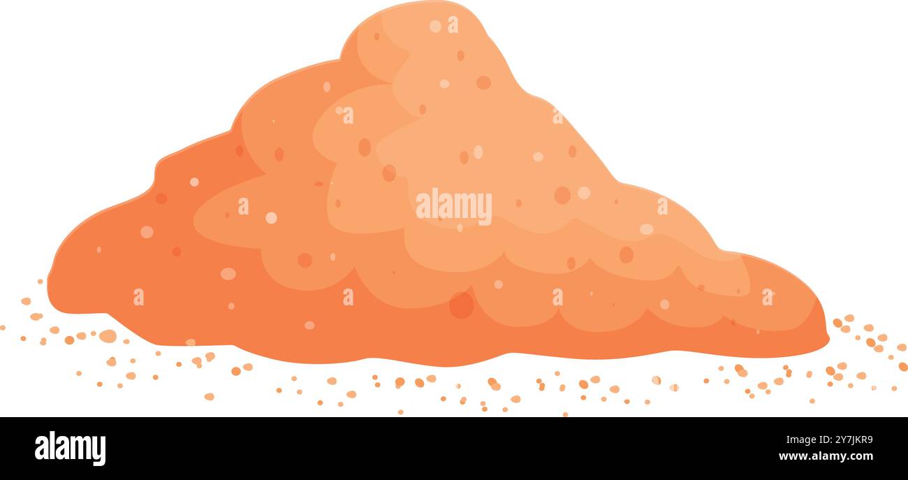 Pile of sand forming a small mountain, isolated on white background ...