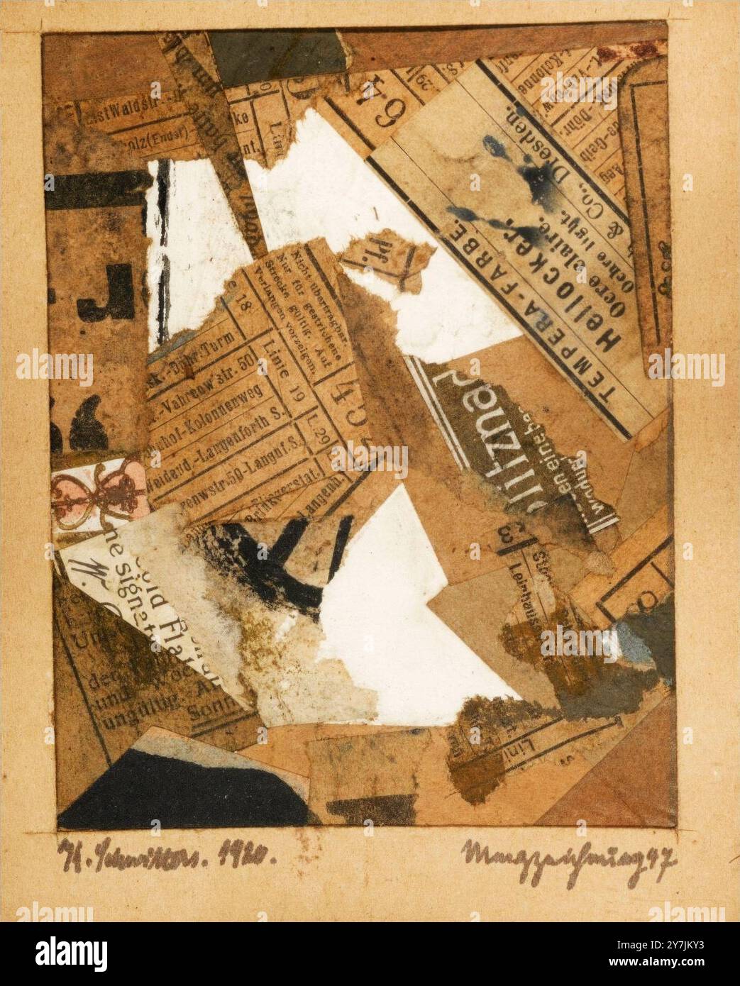 Merz-drawing 47. Kurt Schwitters. 1920. Collage on board Stock Photo ...