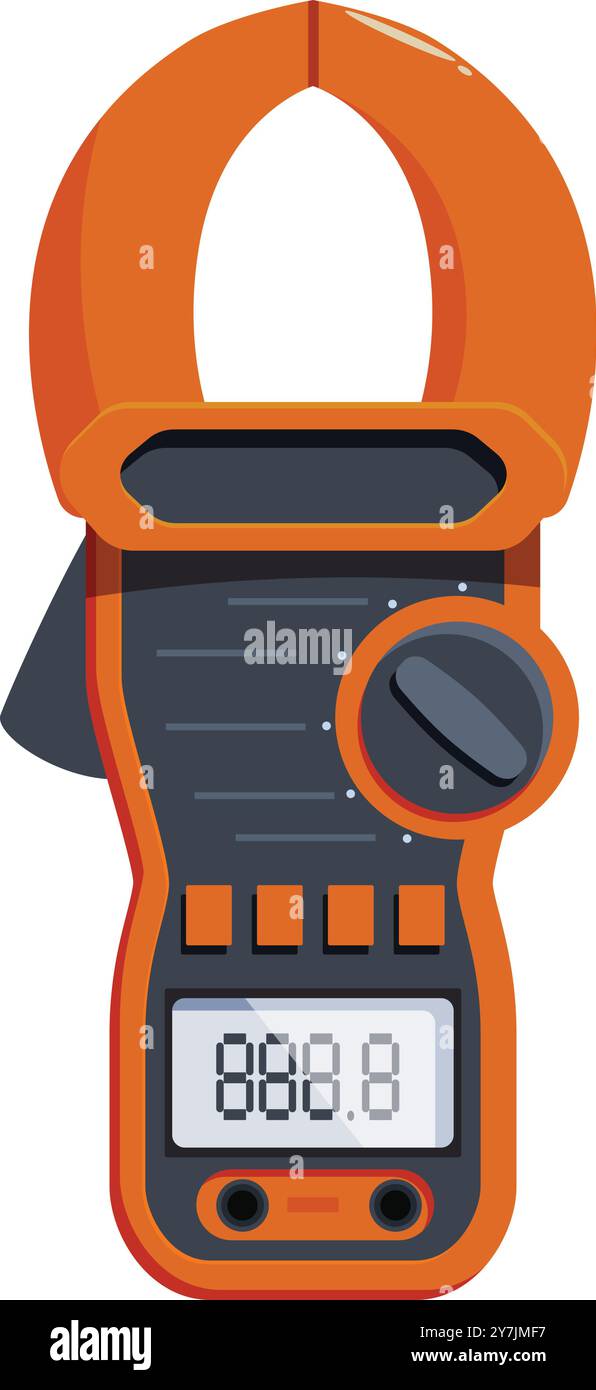 Digital clamp meter showing measurement result icon, professional tool ...