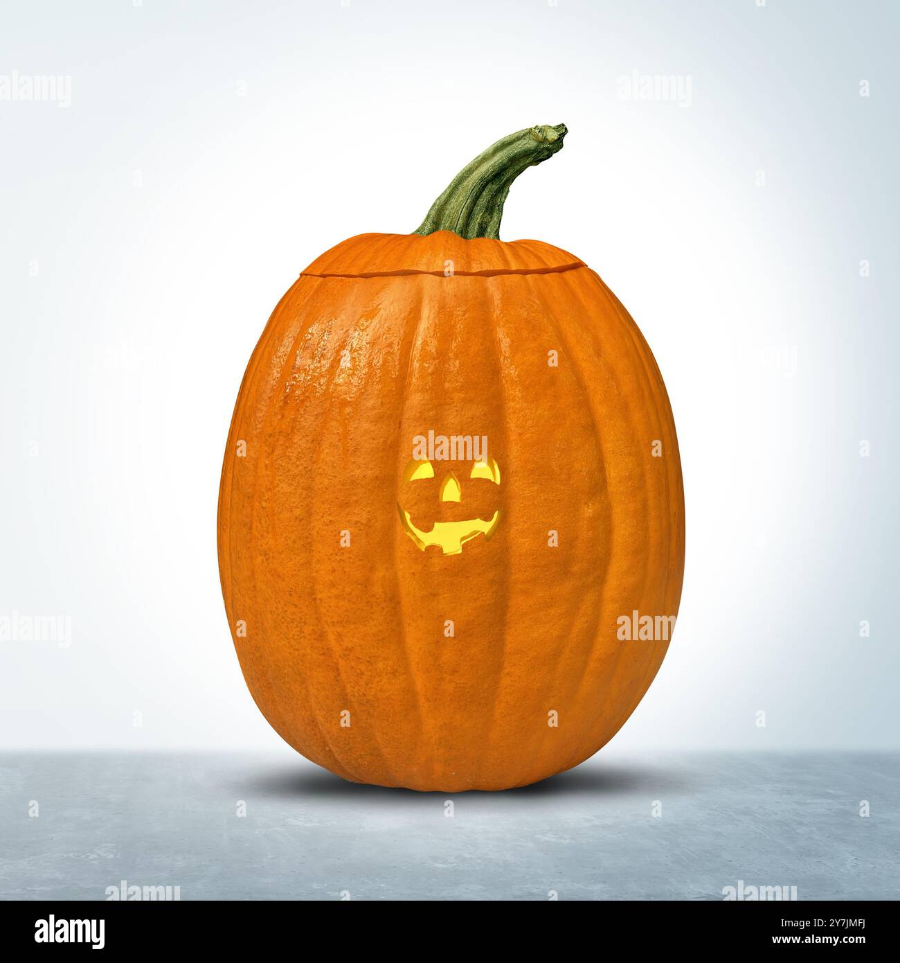 Funny Halloween pumpkin as a bizarre unusual Halloween season concept ...
