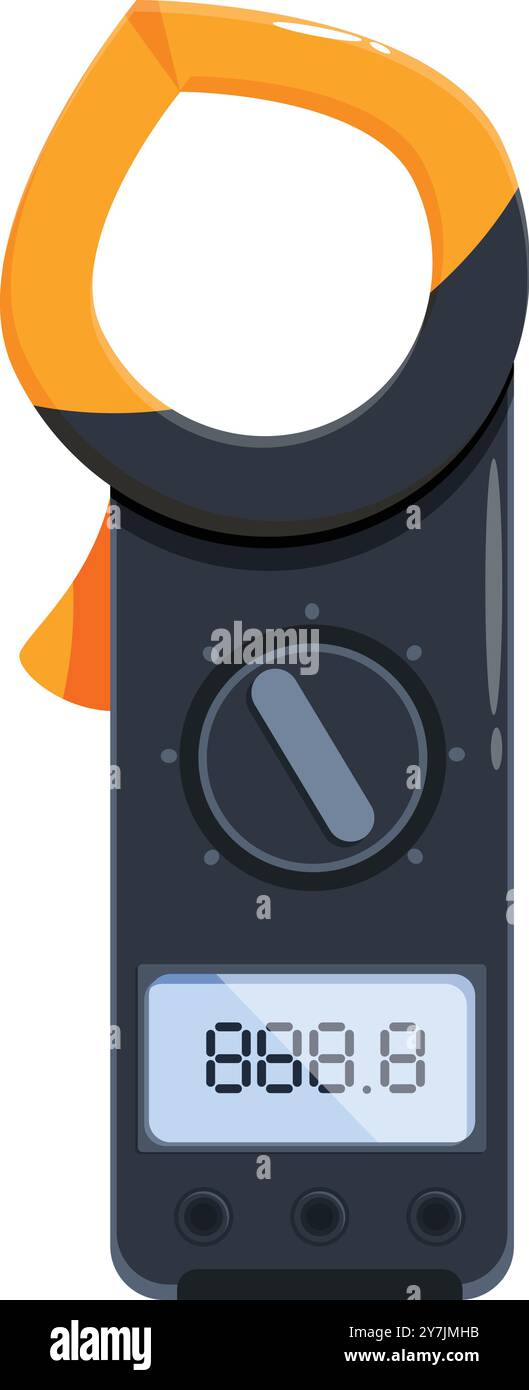 Digital clamp meter measuring electricity consumption Stock Vector ...
