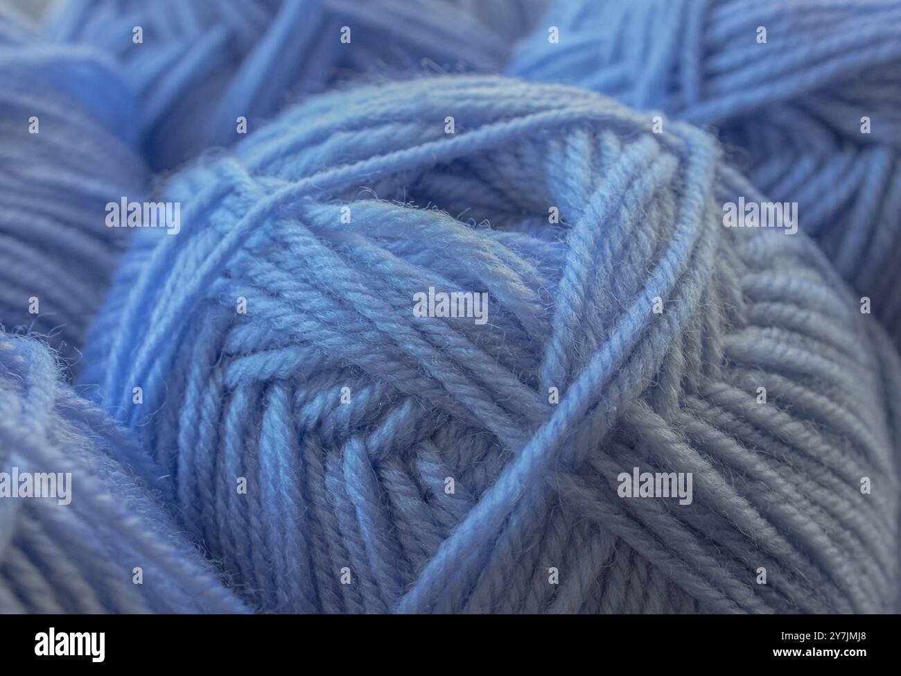 Close-up Blue Yarn ball with soft focus. Abstract background and ...