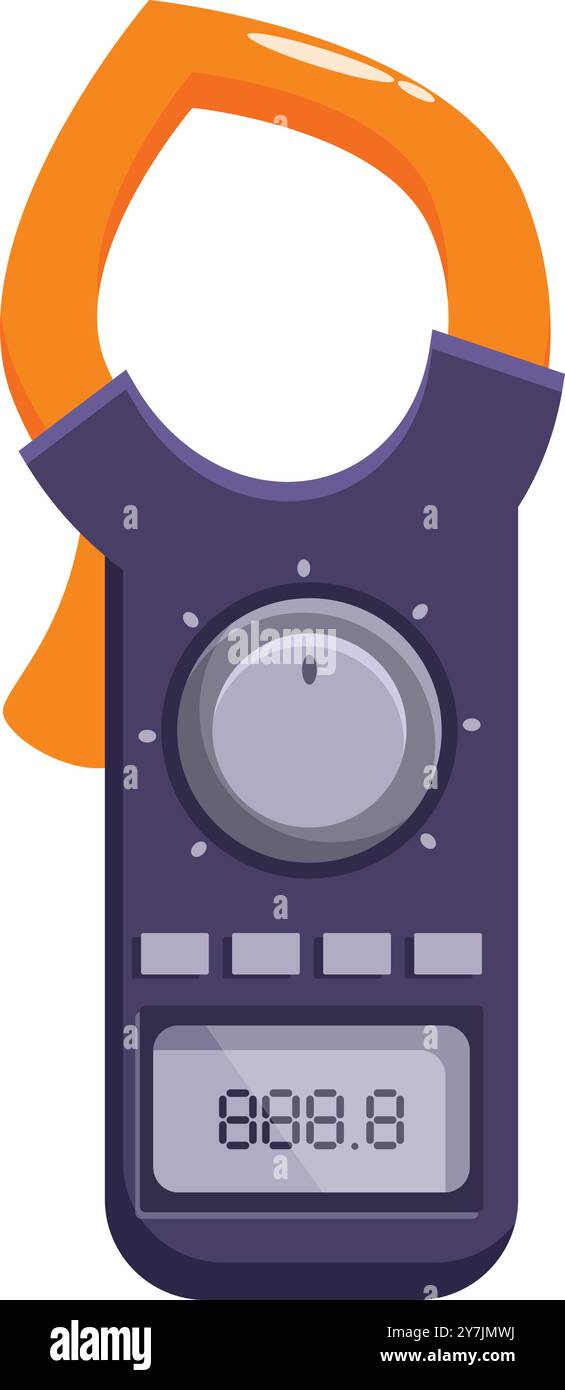 Digital clamp meter measuring electricity consumption, a tool for ...